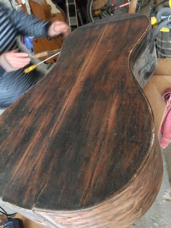 1858 Joseph Tonna 3 String Double Bass Restoration - Band Aid Music