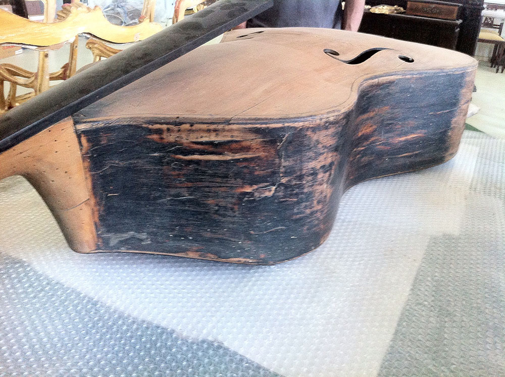 1858 Joseph Tonna 3 String Double Bass Restoration - Band Aid Music